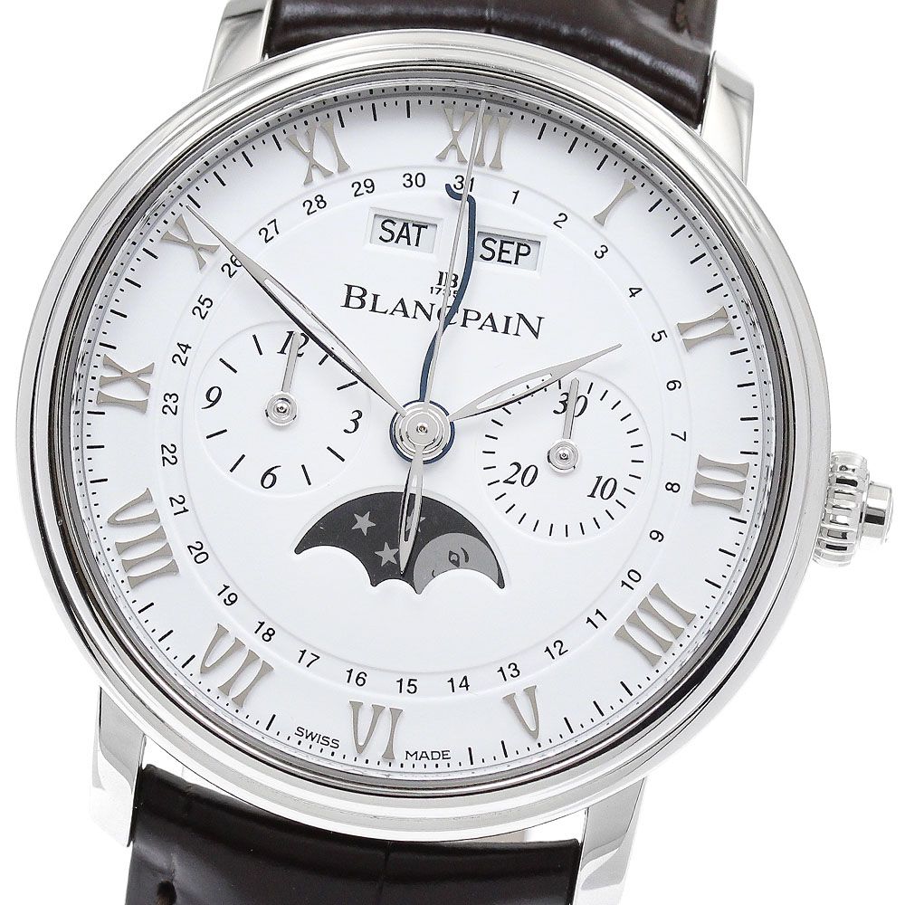 ブランパン Blancpain 6685-1127-55 ヴィルレ ワンプッシュ クロノグラフ コンプリート カレンダー 自動巻き メンズ美品 ...