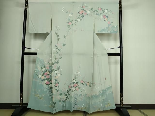 平和屋着物○訪問着 友禅 御所車花文 金彩 正絹 逸品 AAAU4269np