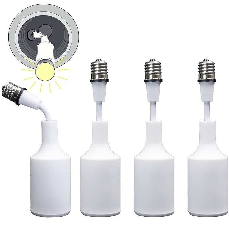 E17→E26口金変換アダプター 斜め付け E17,E26電球変換ソケット 可変式 延長口金変換アダプター 可変式ソケット 長持ちソケット 熱に強い シリカゲル材質 簡単取付 工事不要 (4 ...