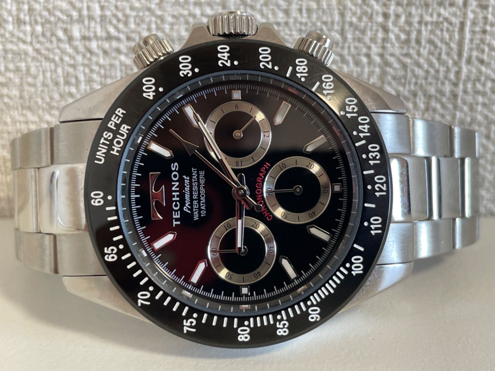 テクノス TECHNOS 腕時計 アナログ クオーツ クロノグラフ TP0403 prominent ブラック - メルカリ