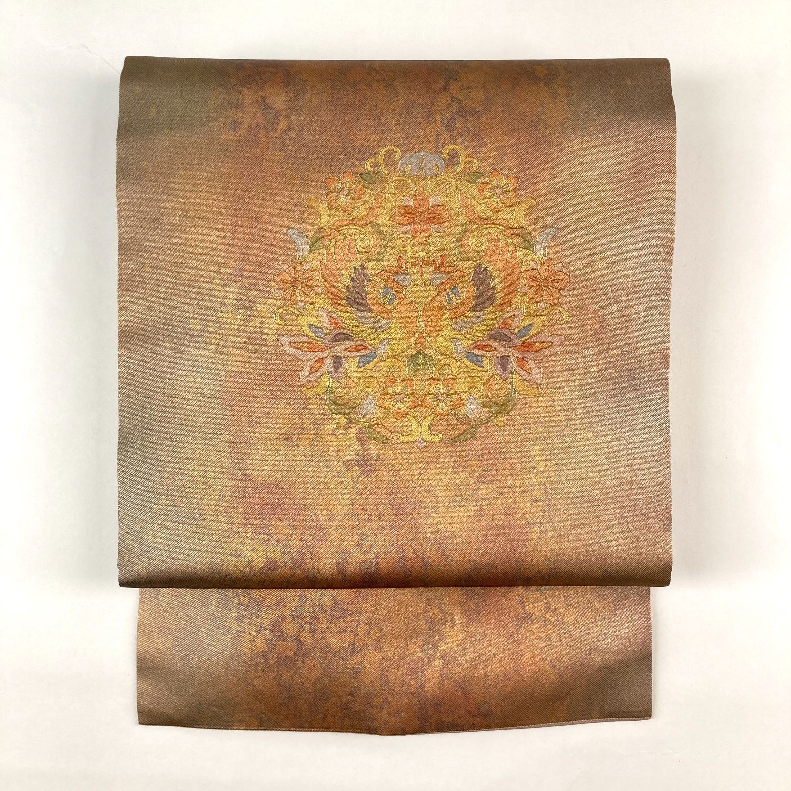 平和屋着物＊夏物 絽綴れ 八寸名古屋帯 流水草花文 正絹 逸品