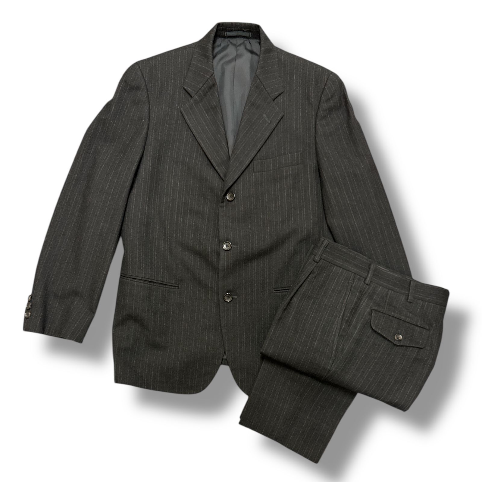 COMME des GARCONS HOMME AD2004 ストライプセットアップスーツ テーラードジャケット スラックス ウール コムデギャルソンオム HN-J047 HN-P045 ...