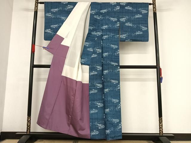 平和屋着物○本場大島紬 松笹文 正絹 逸品 AABA8932ph