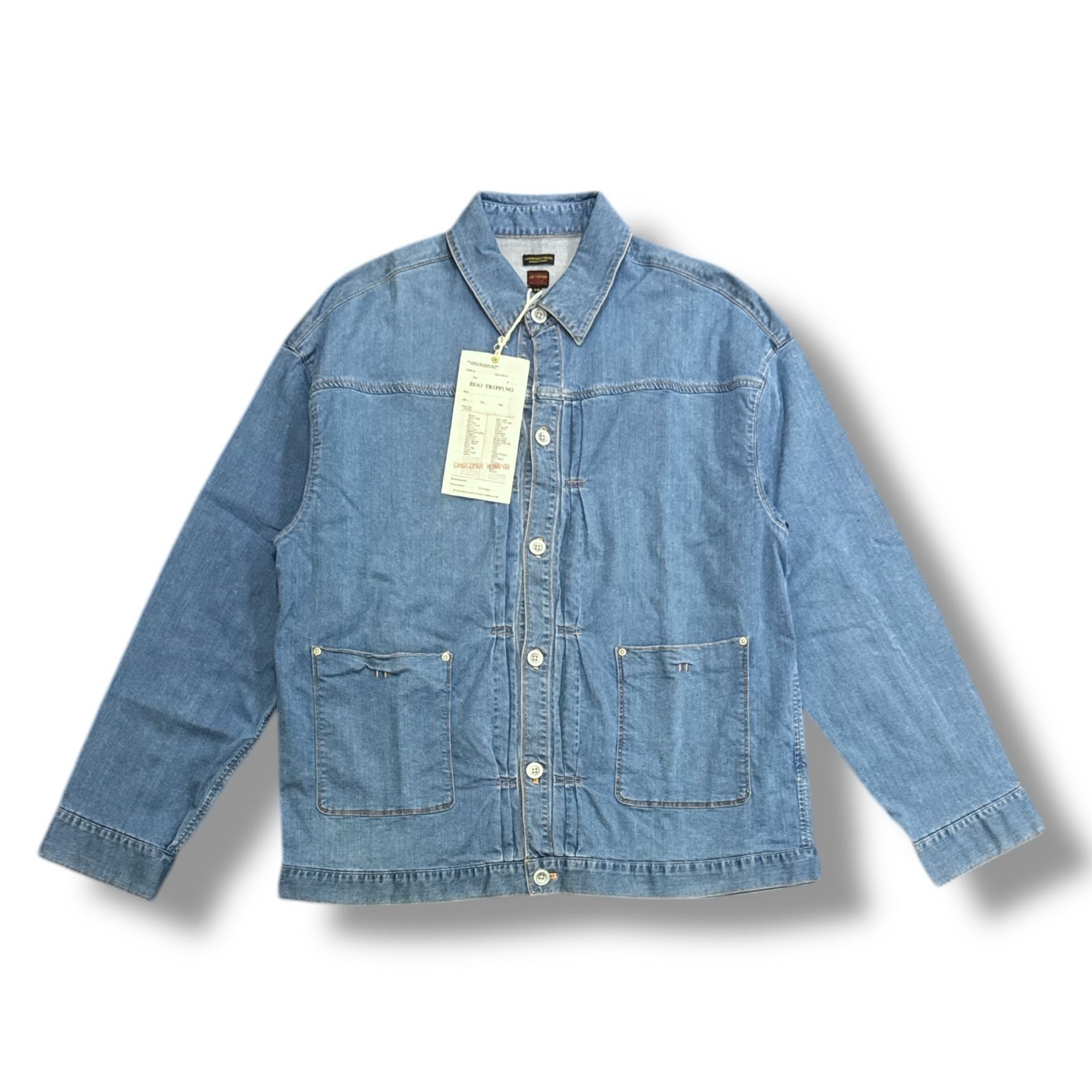 参考上代31350円 未使用品 EGO TRIPPING 22SS SUPIMA DENIM JACKET スーピマデニムジャケット Gジャン ...