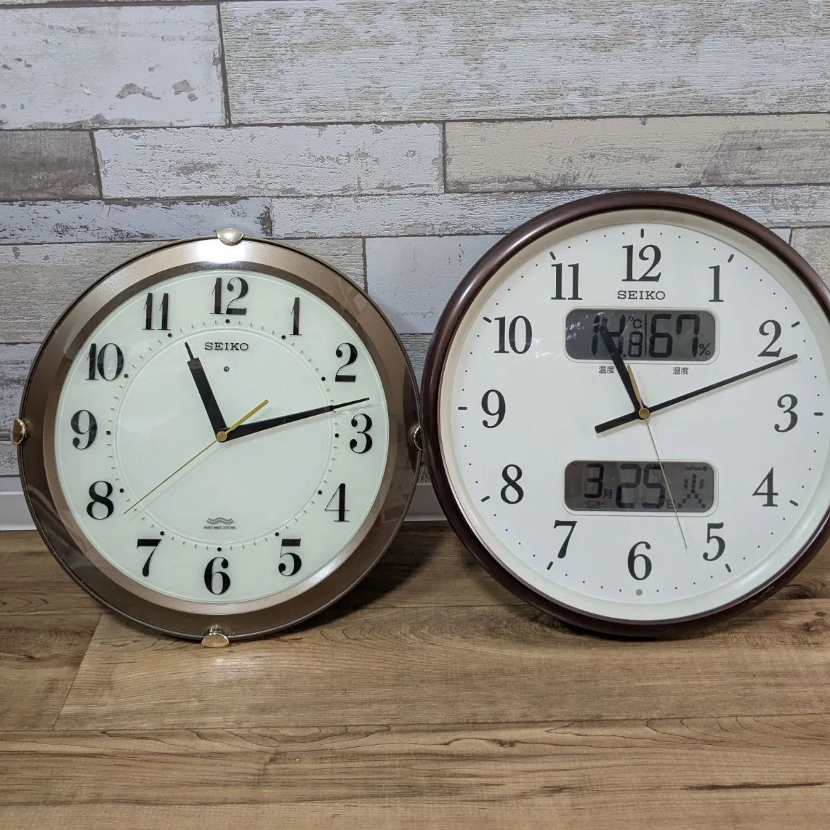 動作確認済 SEIKO KX348B 丸時計 掛時計 電波時計 クロック - メルカリ