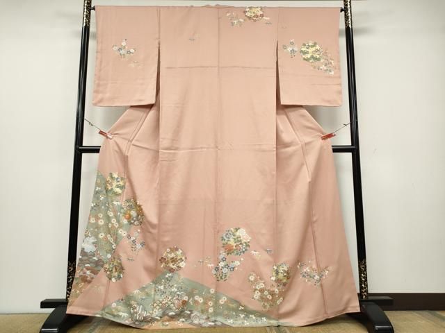 平和屋着物●創業460年・千總　訪問着　駒刺繍　草花丸文　金彩　松坂屋扱い　正絹　逸品　未使用　CAAZ2470ut 平和屋着物○創業460年・千總 訪問着 駒刺繍 草花丸文 金彩 松坂屋扱い