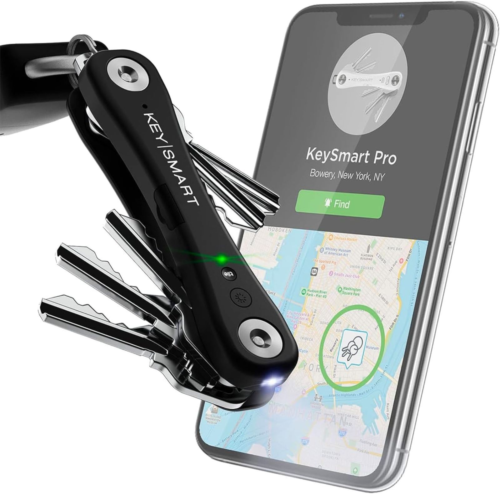 Pro (Tile Compatible)_ブラック KeySmart (キースマート) キースマート プロ 鍵 キー オーガナイザー コンパクト キー ホルダー 追跡 Tileスマート ...
