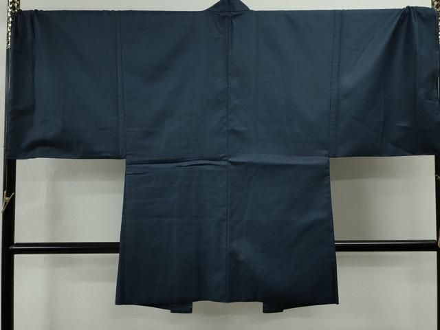 平和屋着物○男性 お召 アンサンブル 100亀甲 キングサイズ 正絹 逸品