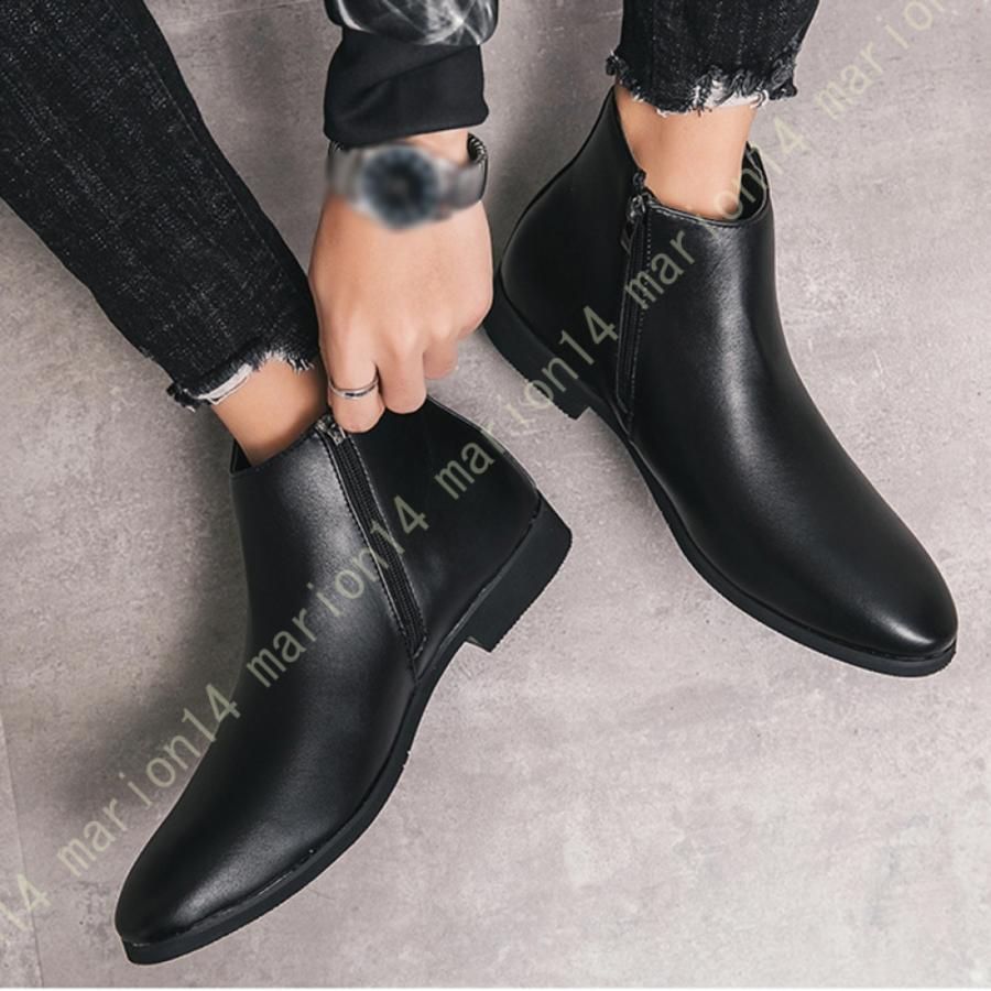 ビジネスシューズ チェルシーブーツ サイドゴア ブーツ メンズ 革靴