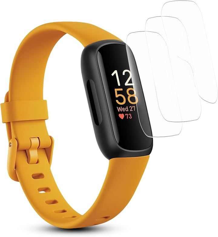 JACRON 3枚セットFor Fitbit inspire3 用 フィルム 柔らかいTPU製 3D全面保護 薄い 気泡レス キズ修復 高透過 ...