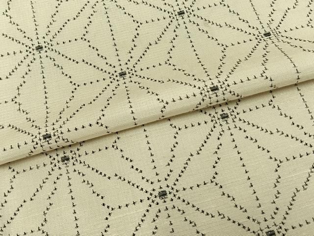 平和屋着物▽上質な紬 単衣 麻の葉文様 やまと誂製 正絹 逸品