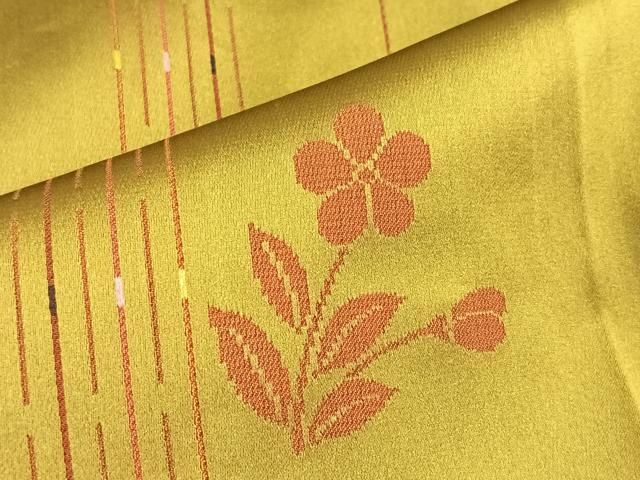 平和屋着物＃道行コート 花唐草地紋 赤丹色 ロング丈 正絹 逸品 CAAT5906id