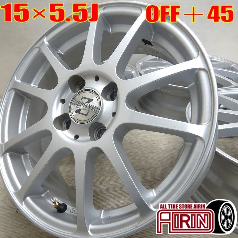 中古 15インチ アルミ ZEPHYR 4本セット ソリオバンディット デリカD2 ハスラー ルークス ソリオ ノート ヴィッツGRスポーツ ...