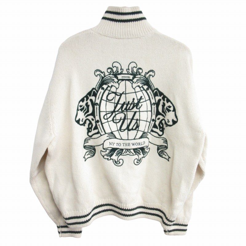 キスニューヨークシティ KITH NYC 希少23AW Wyona Full Zip Varsity Sweater フルジップ バーシティセーター ドライバーズニット ブルゾン 刺繍 ...