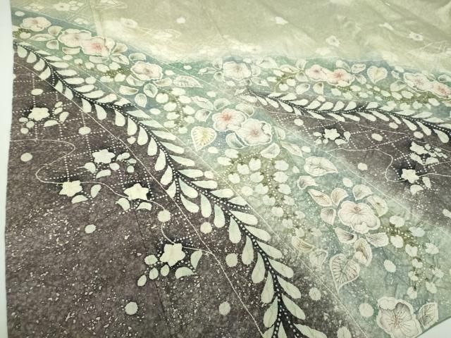 平和屋着物○本場染大島紬 訪問着 作家物 絞り 辻が花 暈し染め ロング