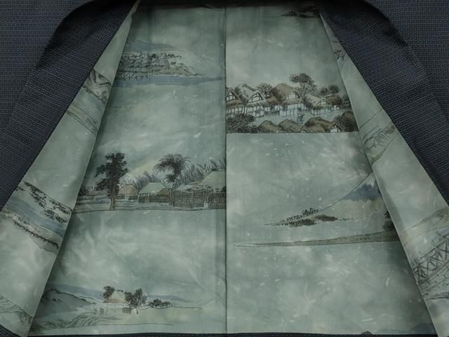 平和屋着物○男性 本場大島紬 アンサンブル 80亀甲 総詰め 正絹 逸品