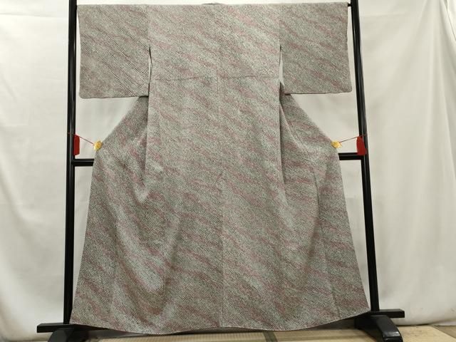 平和屋着物○上質な小紋 絞り 変わり間道 黒地 正絹 逸品 DAAV1443tw