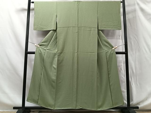 平和屋着物□上質な色無地 枝葉地紋 鴇色 正絹 逸品 AAAW2494cs