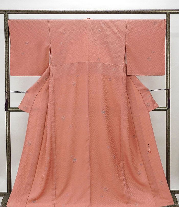 単衣 小紋 新品 仕立て上がり 正絹 単衣 染色作家 浅井青仁作 身丈