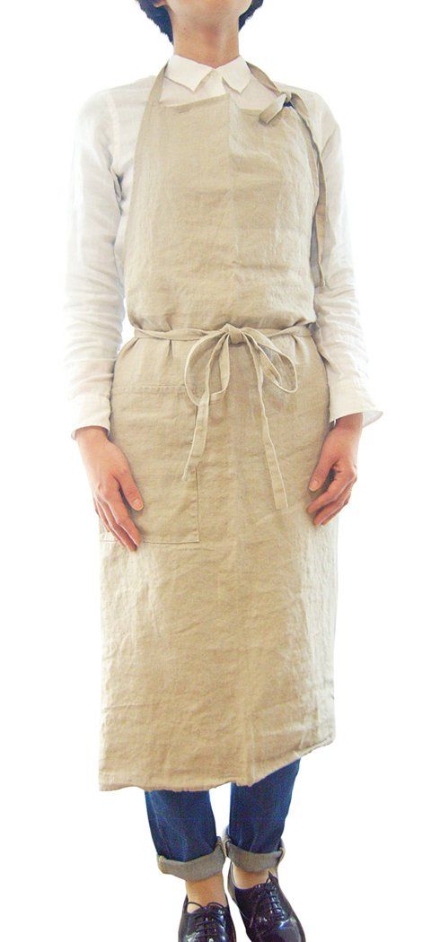 Linnne リンネ Linne エプロン 0118-039 ベージュ 100％ピュアリネン