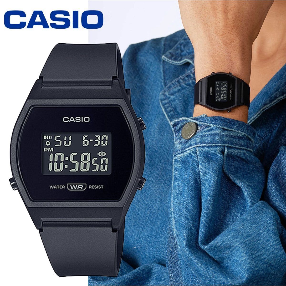 CASIO カシオ LW-204-1B ブラック 黒 腕時計 スタンダード STANDARD DIGITAL デジタル 女性 子供 レディース ...