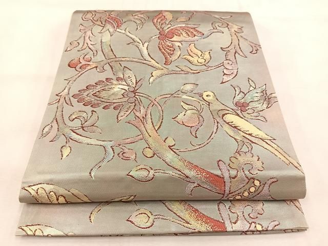 平和屋着物○六通柄袋帯 作家物 絞り 流水文 引箔 正絹 逸品