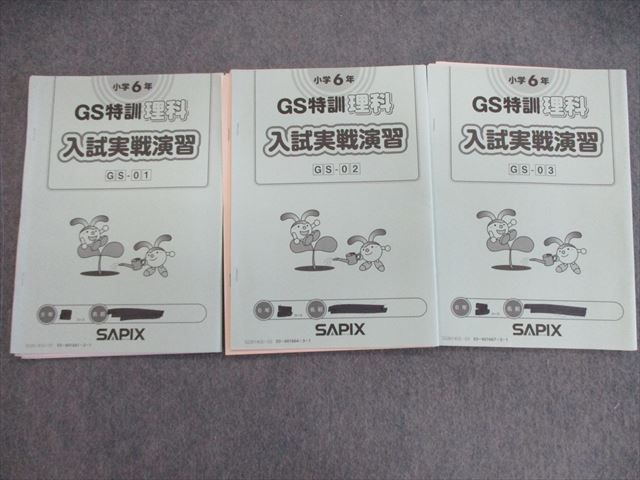 VH02-018 SAPIX 小6 サピックス 理科 GS特訓 入試実戦演習 【計3回分】 2022 10s2D - メルカリ