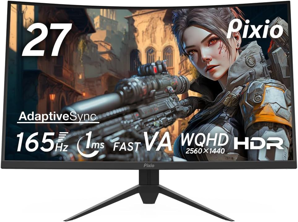 Pixio PXC277A 湾曲 ゲーミングモニター 27インチ WQHD VA 165Hz 1ms - メルカリ