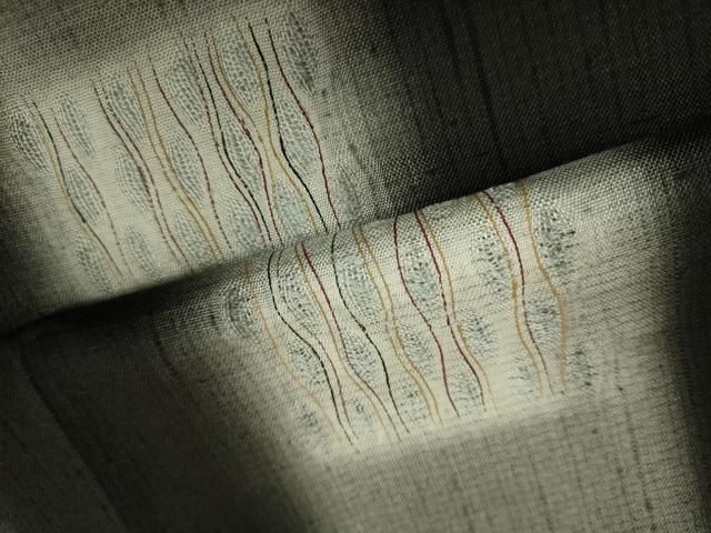 平和屋本店□極上 夏物 十日町 名門青柳謹製 櫛引織 赤城紬 草木染