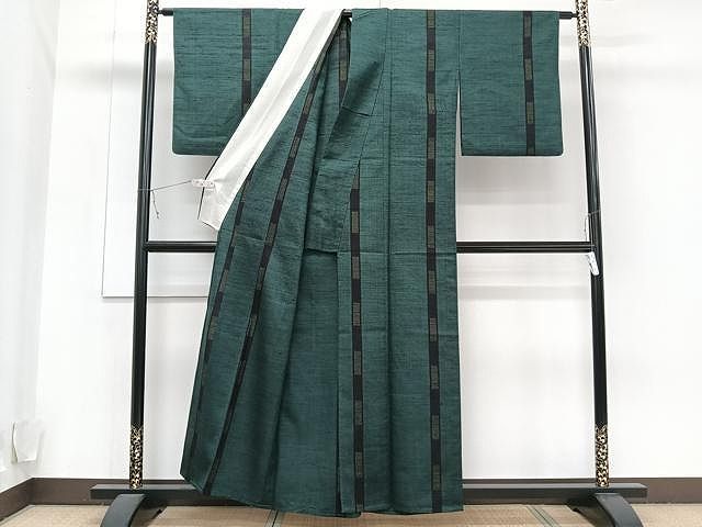 平和屋着物▽上質な紬 単衣 吉祥文 正絹 逸品 CAAQ0252vf