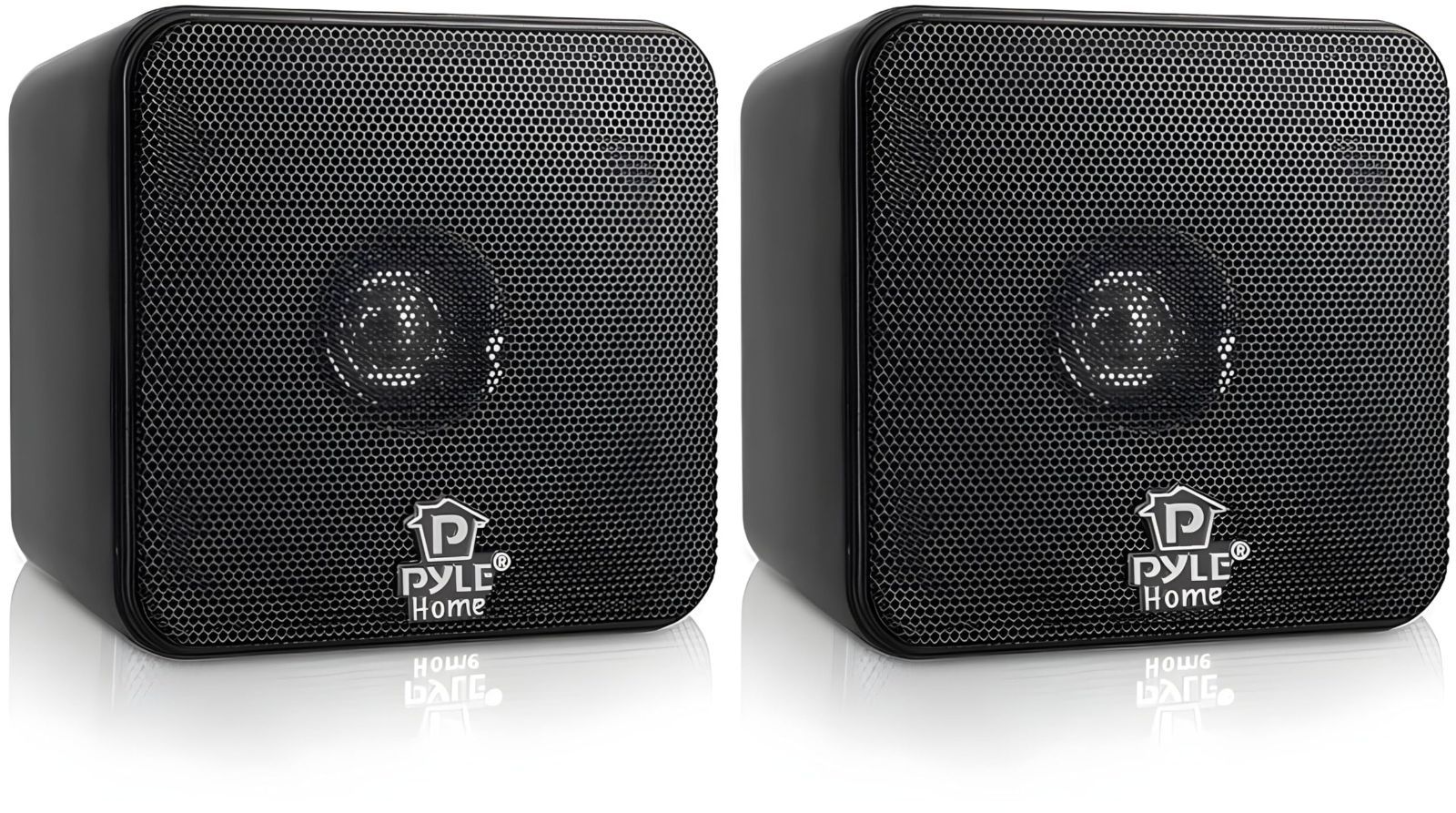 新品 【Pyle 最大200W ミニキューブ型フルレンジスピーカー(ペア) 4インチ・ブックシェルフ・スピーカー】周波数応答: 80z ...