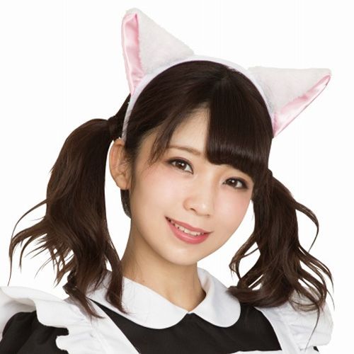 [イベント コスプレ] 猫耳カチューシャ ふせ耳 白×ピンク[ 猫耳 ねこ耳 けもみみ ネコ耳 学園祭 コスプレ カチューシャ アニマル 動物 ...