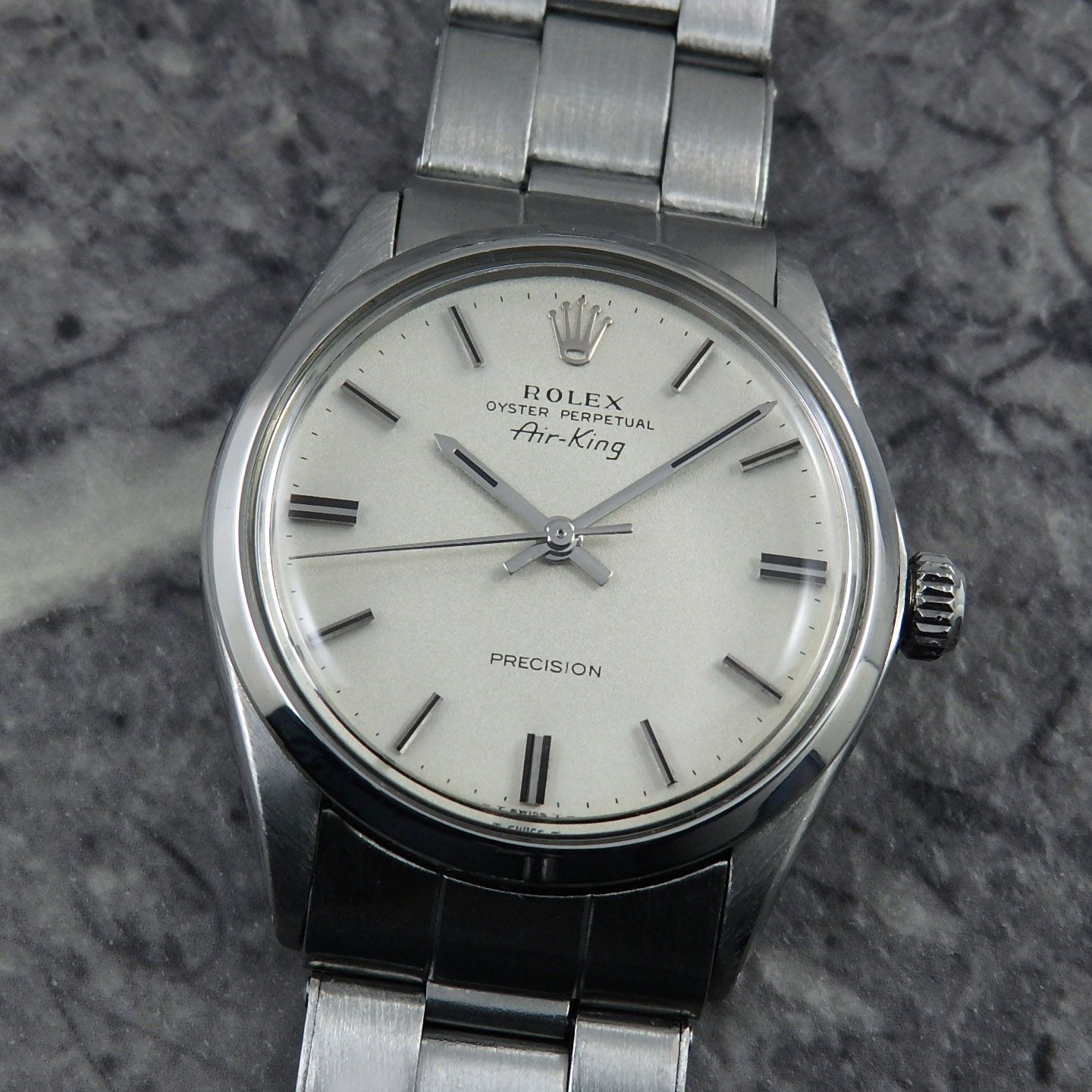 ロレックス エアキング オイスターパーペチュアル 5500 SILVER POWDER DIAL Cal.1520 自動巻 ROLEX 純正 ...