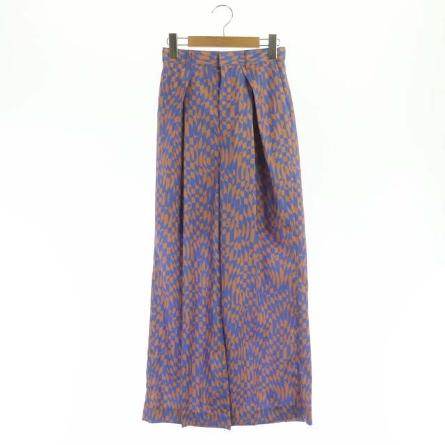 アメリヴィンテージ Ameri VINTAGE 21SS GEOMETRIC PATTERN LOOSE PANTS パンツ ワイド ストレート 総柄 S オレンジ 青 ブルー /DF OS ...