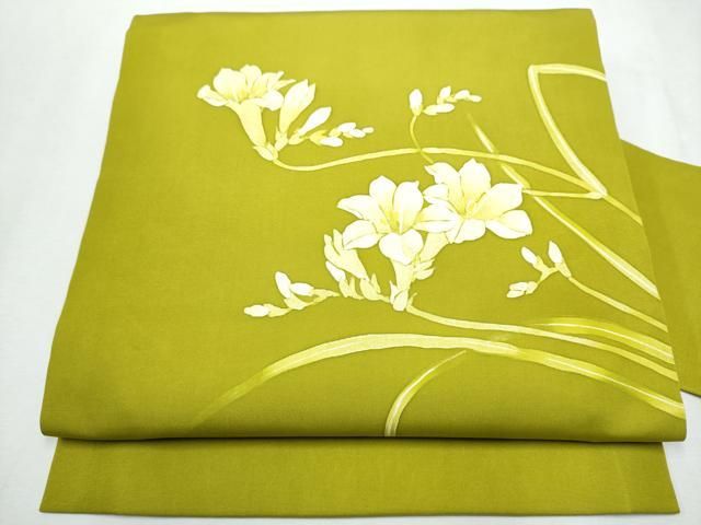 平和屋着物○塩瀬 九寸名古屋帯 枝花文 正絹 逸品 CAAX1590hy - メルカリ