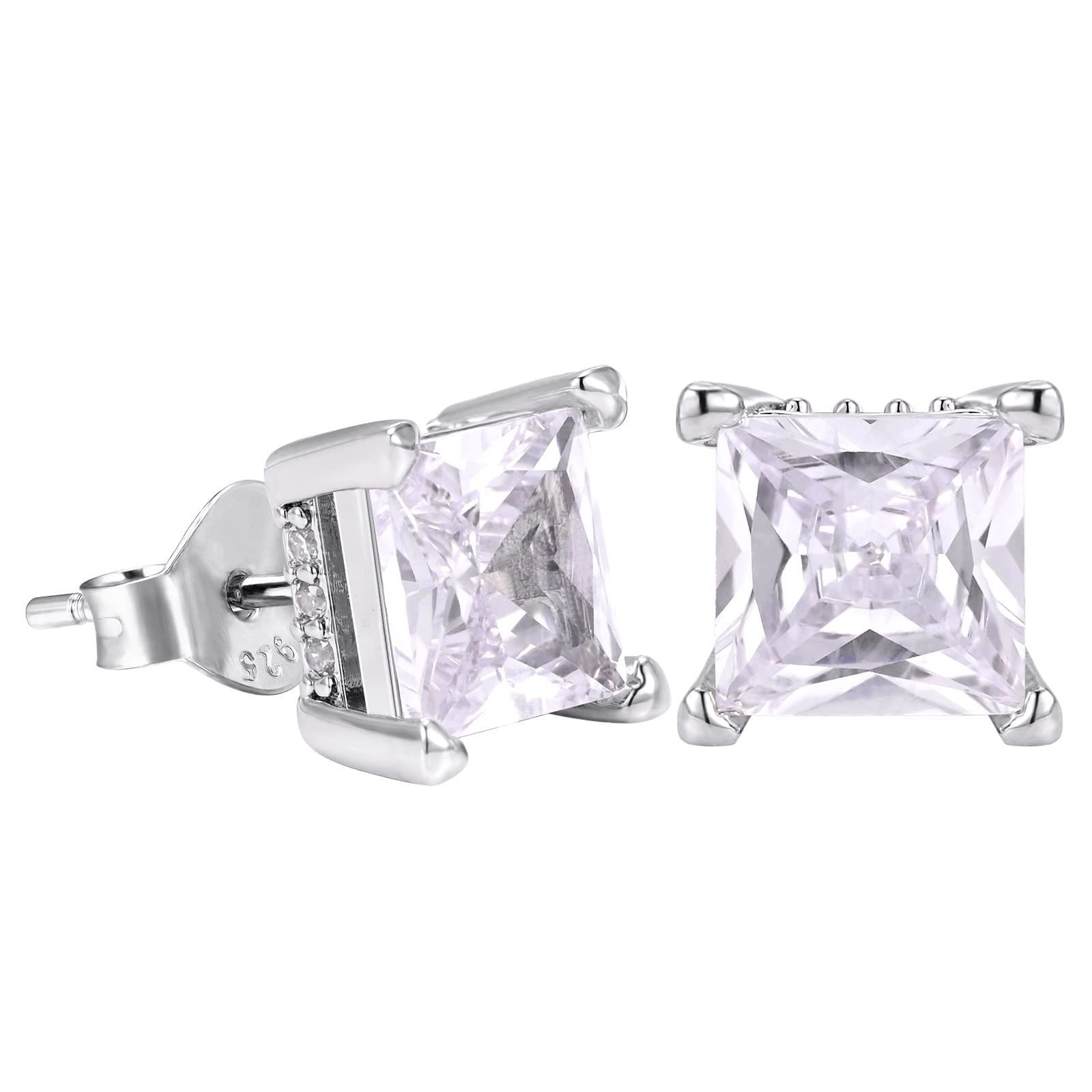 新生活応援SALEスクエアーホワイト（7.2mm） VEXXS ピアス メンズ シルバー925 CZダイヤ スタッド K14 ゴールド シルバー ジルコニア アクセサリー ギフト プレゼント ...