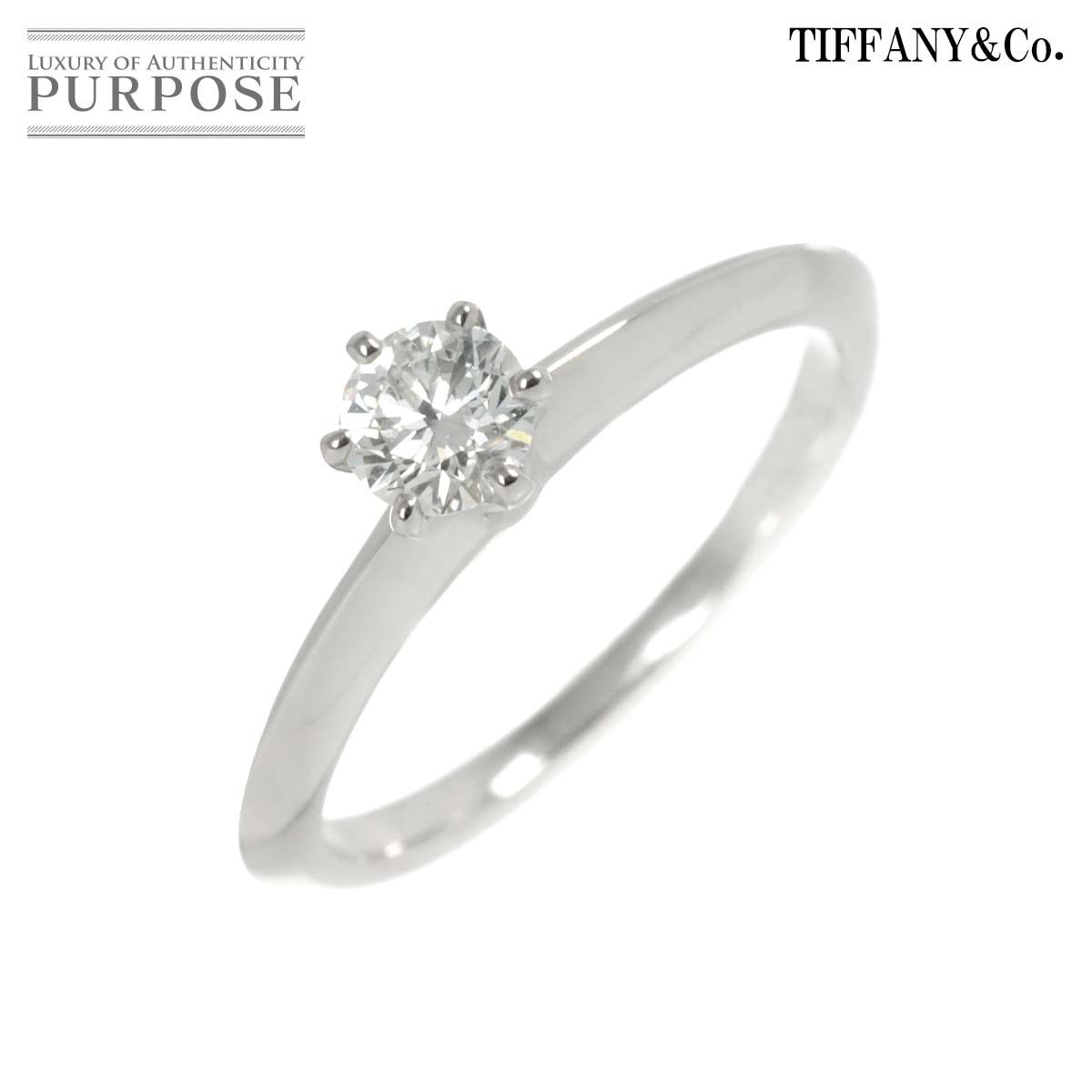 ティファニー TIFFANY&CO. ソリティア ダイヤ 0.34ct H/VS1/3EX 11.5号 リング Pt プラチナ 指輪【鑑定書付き】 Diamond Ring 90272081 ...