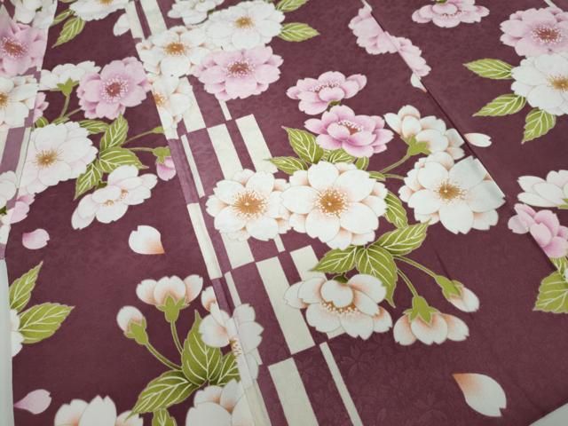 平和屋着物○小振袖 二尺袖 枝花文 洗える着物 逸品 新品 DAAY5324ud