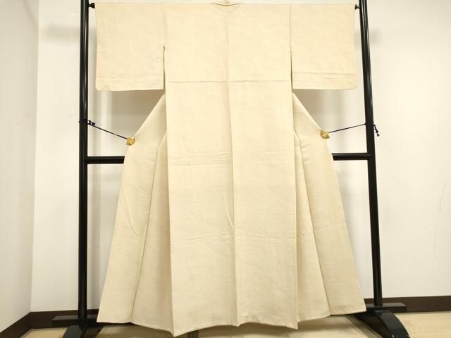 平和屋着物□上質な色無地 枝葉地紋 鴇色 正絹 逸品 AAAW2494cs