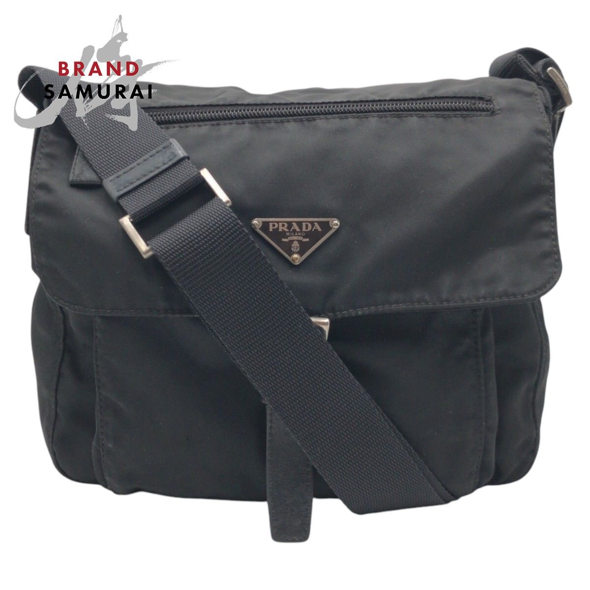 PRADA プラダ テスート 三角ロゴ 男女兼用 ブラック 黒 ナイロン ショルダーバック ポシェット メンズ 407237【中古】 - メルカリ
