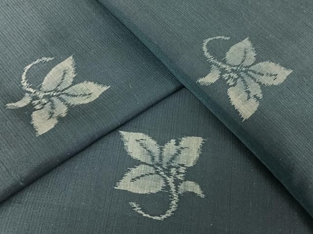 平和屋着物○上質な紬 胴抜き仕立て 舞葉文 正絹 逸品 未使用