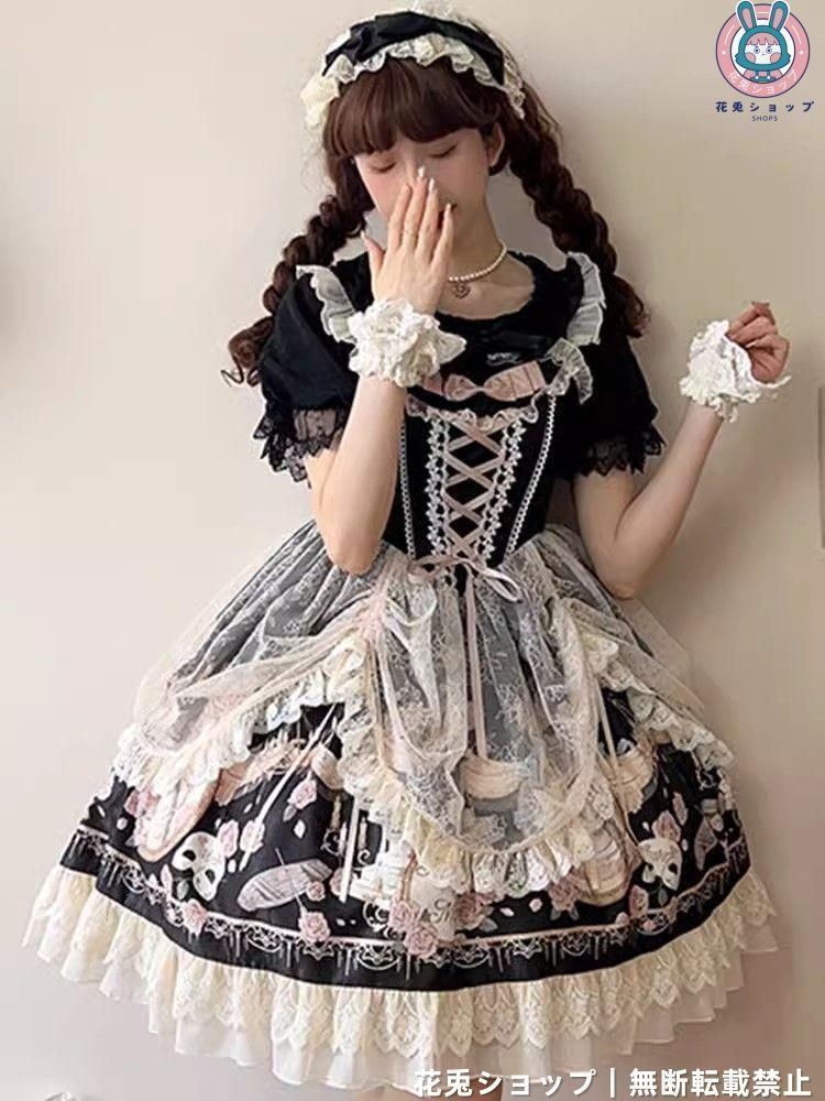 LT-136 豪華姫系 lolita 可愛 レトロ風 オリジナル 洋服 ロリータ