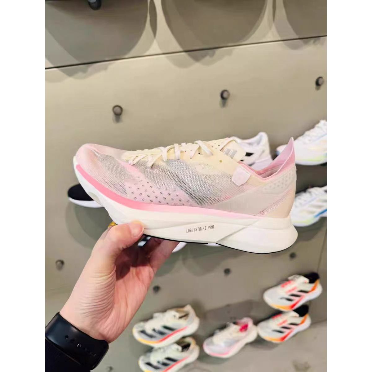 adidas Adizero Adios Pro 3快適百合減震滑り止め耐摩耗性低幇炭素板マラソンランニング靴男性型ピンクシルバーIG6440 ...