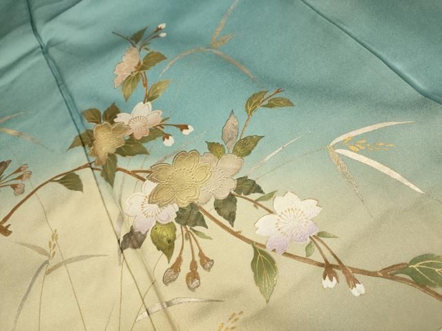 平和屋着物□訪問着 枝花文 暈し染め 金彩 正絹 逸品 DAAS7491xg