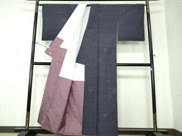 平和屋着物○本場結城紬 重要無形文化財 丸文 三越扱い 正絹 逸品