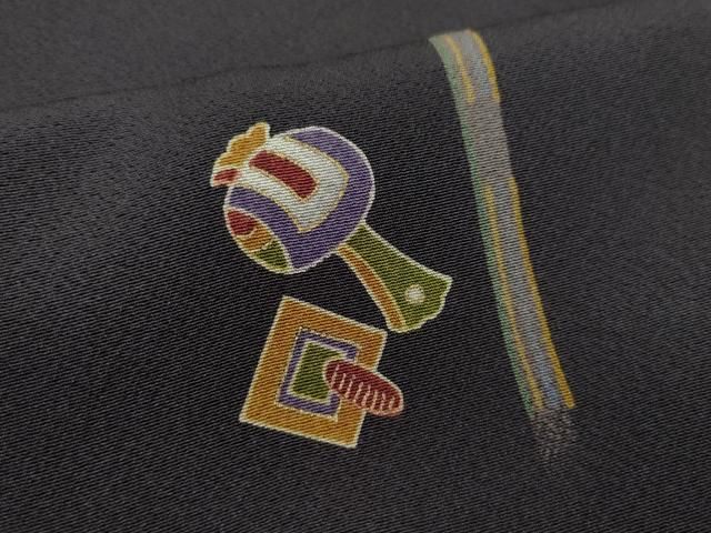 平和屋着物○上質な小紋 兎 玩具文 金彩 正絹 逸品 CAAV6558vf