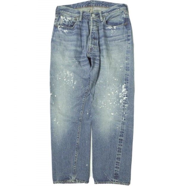 WAREHOUSE x BEAMS PLUS ウエアハウス ビームスプラス 別注 日本製 ORDER FAIR限定 Lot.1101 2ND-HAND セコハン ホワイトペンキペイントデニム ...