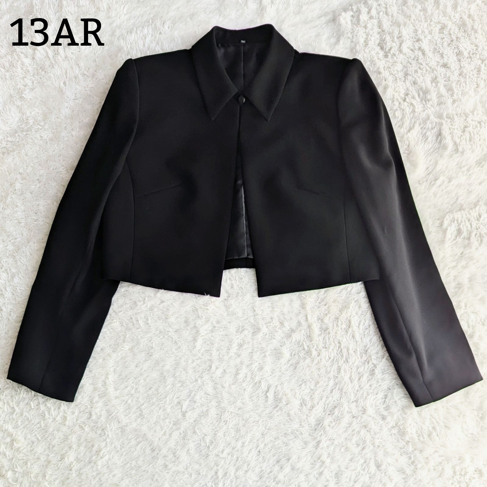 美品 フォーマルジャケット ジャケット ブラックフォーマル ショート丈 ボレロ 冠婚葬祭 13AR LL 大きいサイズ 黒 ブラック レディース - メルカリ