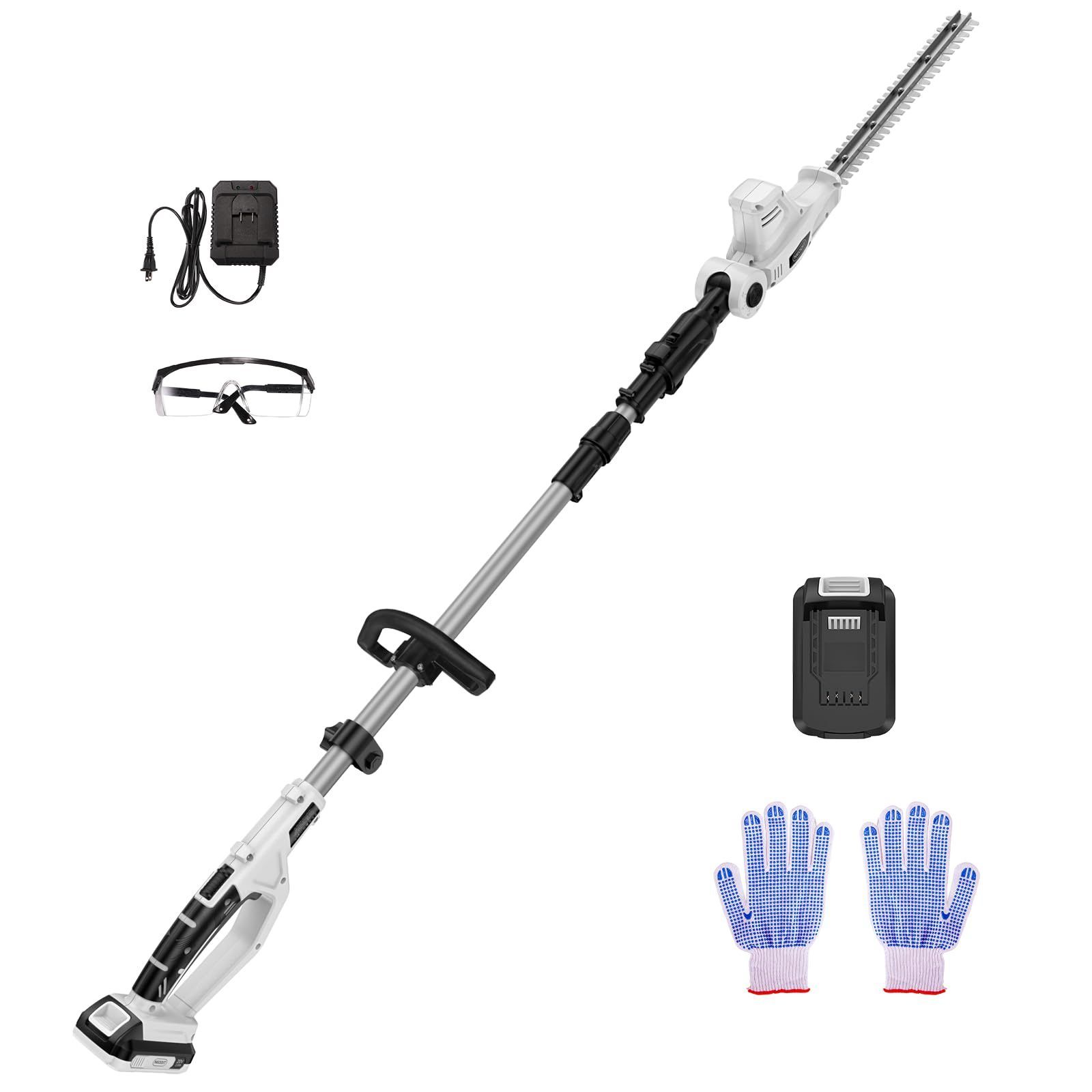 NEODIT ポールヘッジトリマー 【2024新登場】 ハンドル付き ストラップ付き 軽量化 2.3kg 1600RPM 持ちやすい 充電式 コードレスポールヘッジトリマー コードレス 20V ...