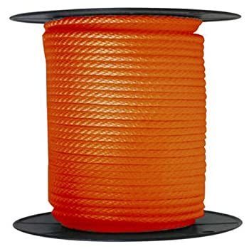 ANCHOR ROPE DOCK LINE 1cm X 15m BRAIDED 100% NYLON Orange MADE IN USA ...